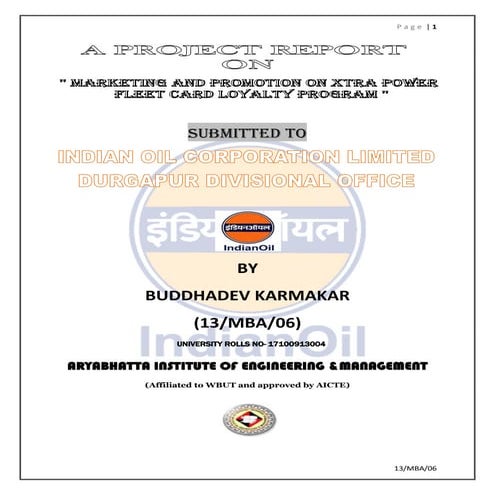 My mba project_iocl | PDF