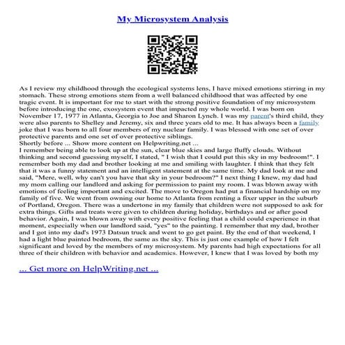 My Microsystem Analysis | PDF