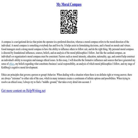 My Moral Compass | PDF