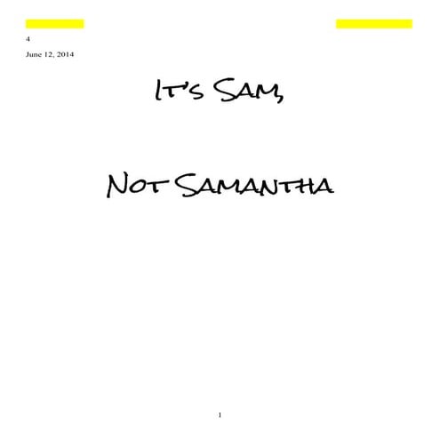 My Name is SAM | PDF