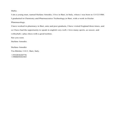 A letter of presentation | PDF