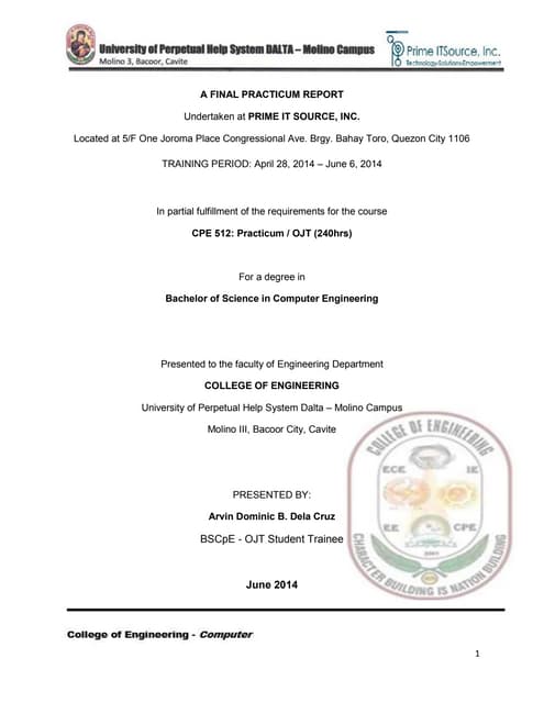 OJT REPORT (PDF FORMAT) | PDF