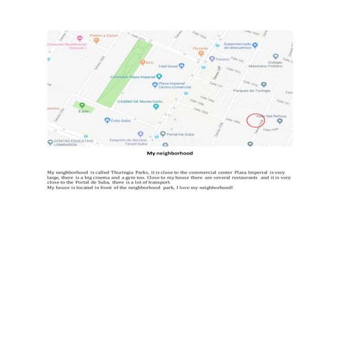 My neighborhood | DOCX