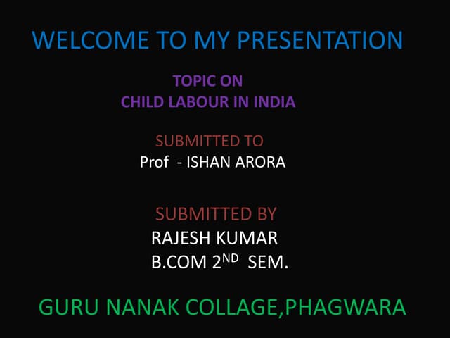 CLASS 12 ENGLISH PROJECT ON CHILD LABOUR | PDF
