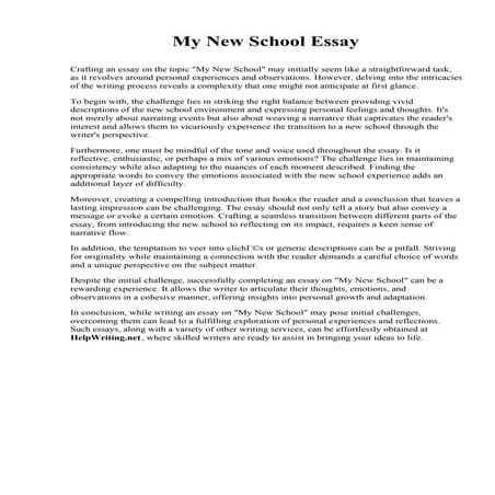 My New School Essay.pdf | Homework and Study | Education