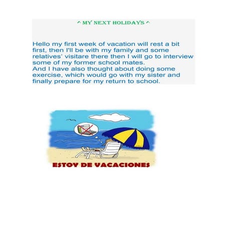 My next holidays | PDF | National & Civic Holidays | Holidays