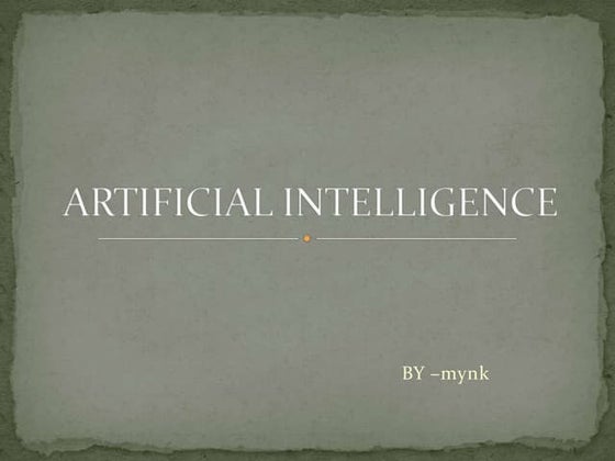 ARTIFICIAL INTELLIGENCE.PPT