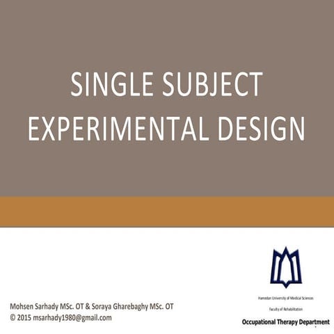 Single subject experimental design | PPTX