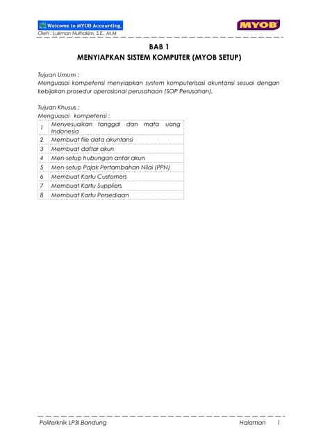 Modul myob step-by-step | PDF