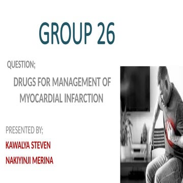 MYOCADIAL INFARCTION DRUGS, diagnosisand management.pptx