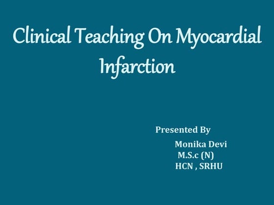 MYOCARDIAL INFARCTION-MANAGEMENT | PPT