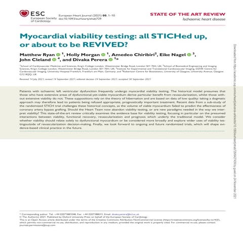 Myocardial viability testing all STICHed up, or about to be REVIVED | PDF
