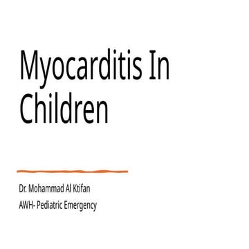 Acute Myocarditis and Management in children.pptx