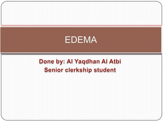 Edema | PDF