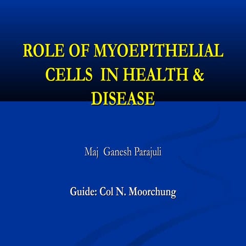 Myoepithelial cells 28th jan | PPT