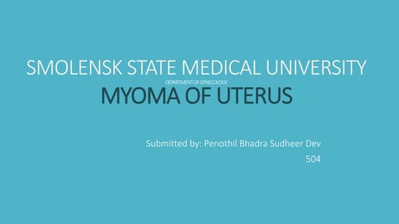 Uterine Myoma, Risk Factor and Pathophysiology: A Review Article | PDF