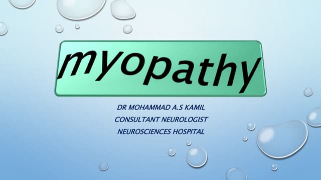 Proximal myopathy and causes | PPT