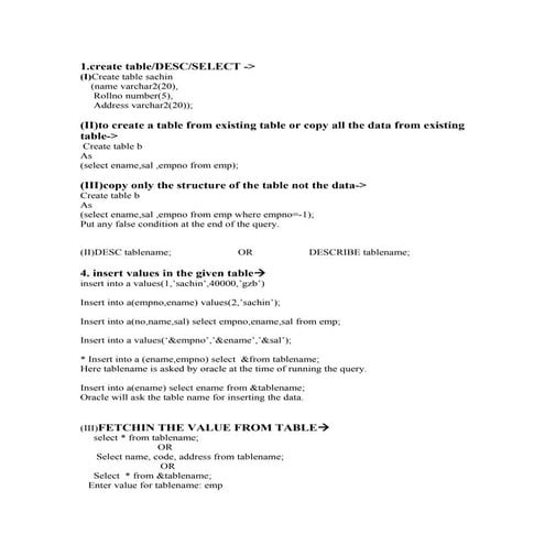 Oracle Notes Pdf