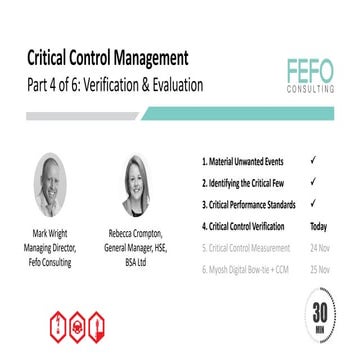 Part 4 - Critical Control Verification: Are your controls effective? | PDF