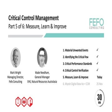 Part 5 - Critical Control Measurement: Evaluating effectiveness to add ...
