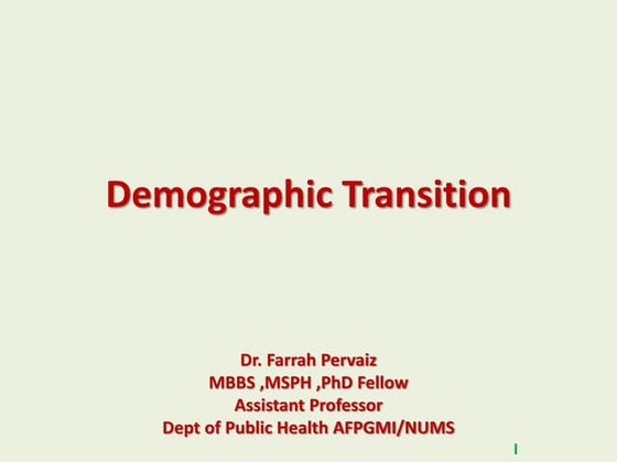 DEMOGRAPHIC TRANSITION THEORY | PPTX