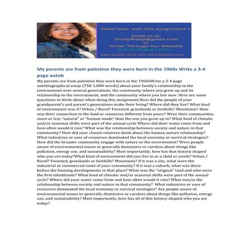 Bioregional Portrait (50 pts. possible) The following assignment | DOCX