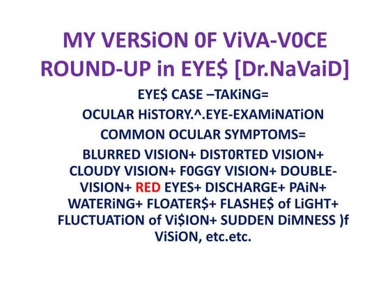 Clinical ophthalmology by dr.navaid qureshi of eyes | DOCX | Eye and ...