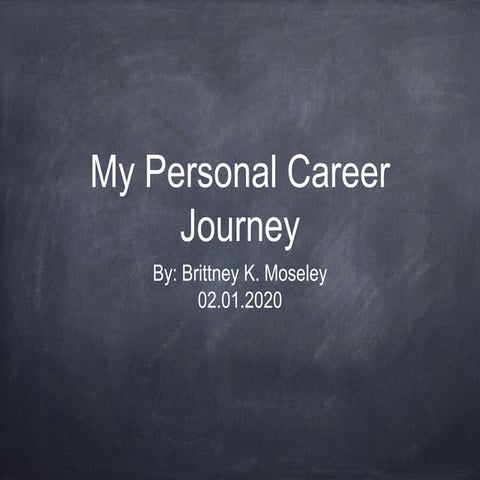 My Personal Career Journey | PPTX