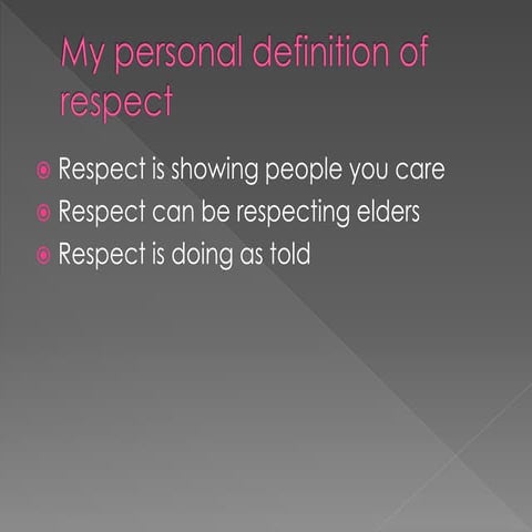 My personal definition of respect | PPTX
