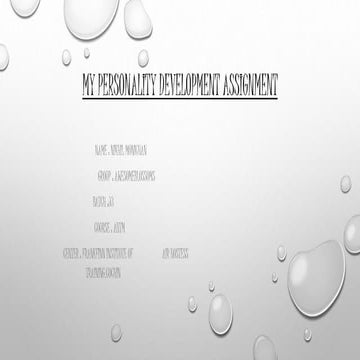 My personality development assignment nikhy | PPT