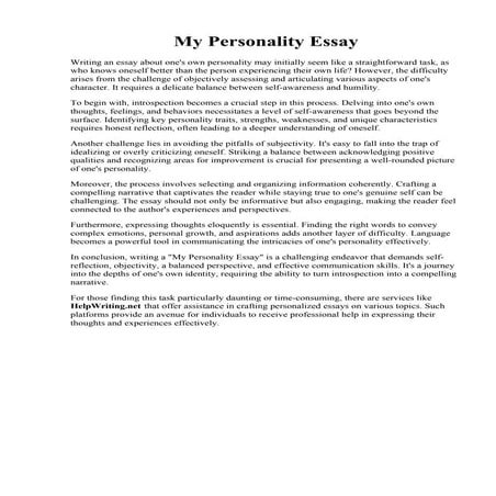 My Personality Essay | PDF
