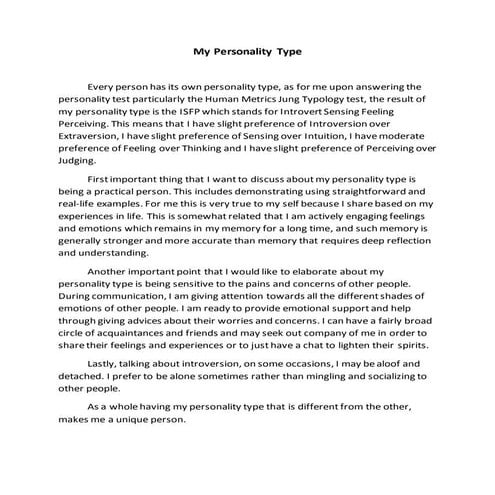 My personality type | DOCX