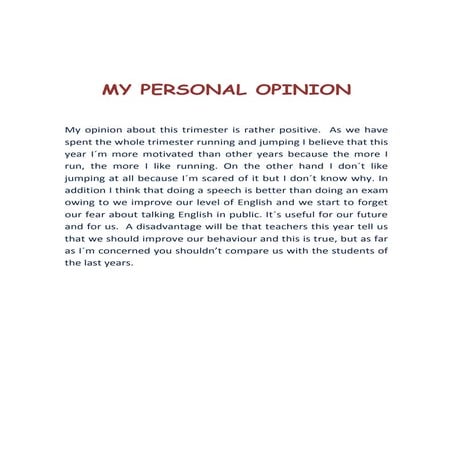 My personal opinion | PDF