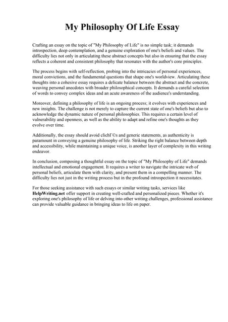 Essay On Personal Values. Gannon University | PDF