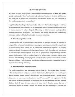 Teaching philosophy | PDF