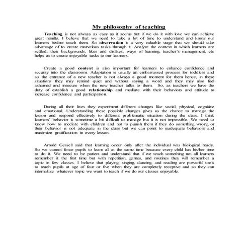 My philosophy of teaching | DOCX