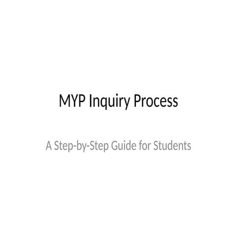 MYP_Inquiry_Process_Presentation.pptx middle year program | PPTX