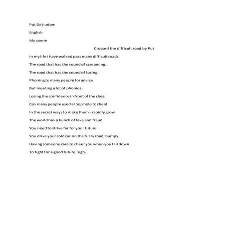 My poem2 | DOCX | Poetry | Books and Literature