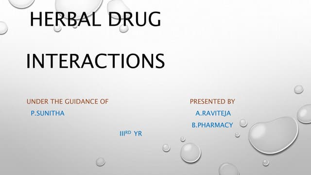 Herb drug interaction | PDF