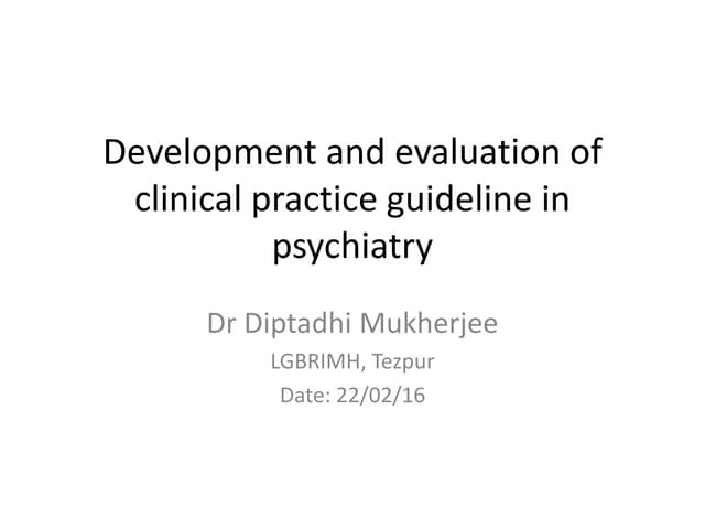 Developing therapeutic guidelines | PPTX