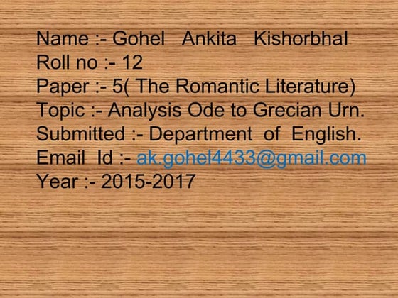 John Keats_ODE TO A NIGHTINGALE | PPS | Birdwatching | Hobbies & Interests