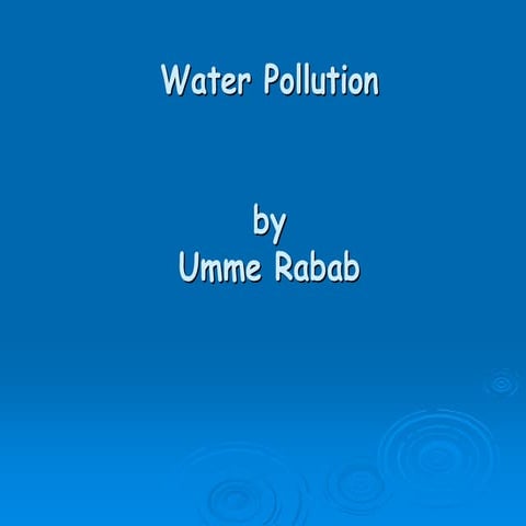 Lesson plan- Water Pollution | PDF