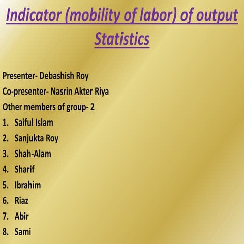 Indicator of output statistics | PPT