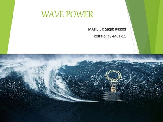 Wave power and its classification | PPT