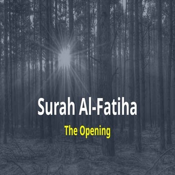 My Presentation on Surah Al Fatiha and its Meaning | PPTX