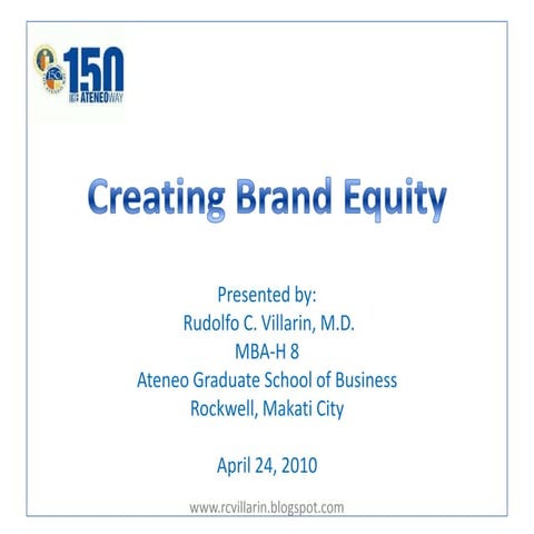 My presentation creating brand equity | PPSX