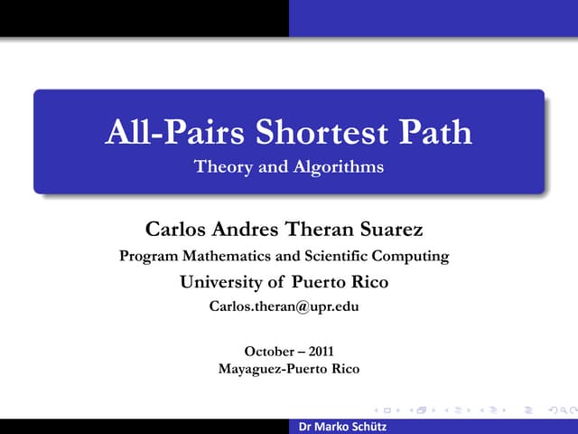 Shortest path problem | PPTX