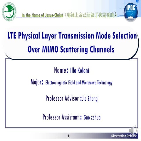 LTE Physical Layer Transmission Mode Selection Over MIMO Scattering Channels | PDF