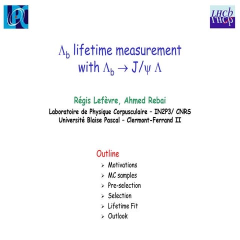 Lambda_b particle lifetime measurement | PDF | Physics | Science