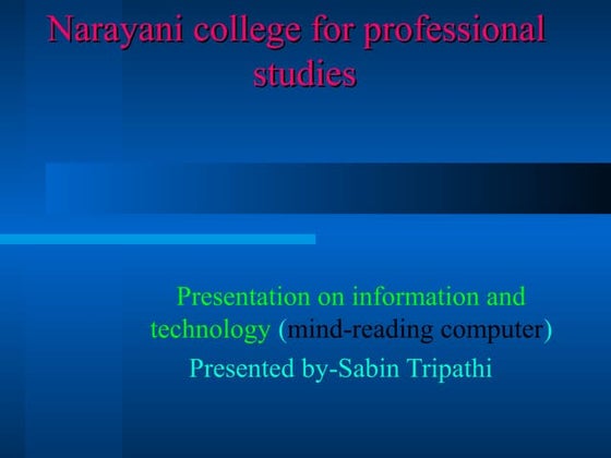 Mind reading computer ppt | PPTX | Artificial Intelligence | Technology & Computing